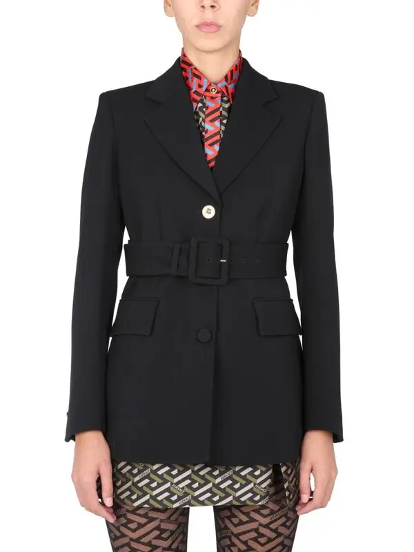 Versace Jacket With Medusa Button - Black