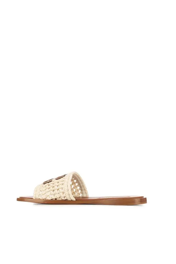 Miu Miu Woven Open Toe Flat Slides