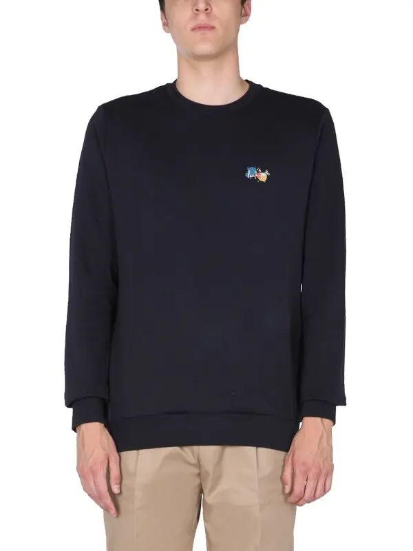 Paul Smith Crewneck Sweatshirt With Embroidered Logo - Blue