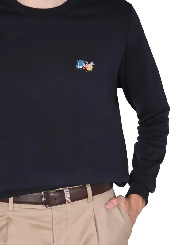 Paul Smith Crewneck Sweatshirt With Embroidered Logo - Blue