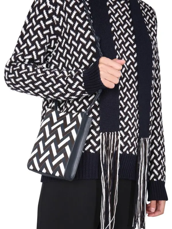 JIL SANDER Jacquard Knit Sweater With Fringed Trim - Multicolor