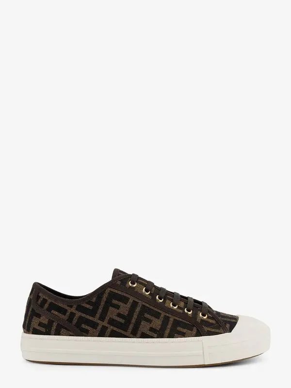 Fendi Ff Jacquard Fabric Lace-up Sneakers - Multicolor