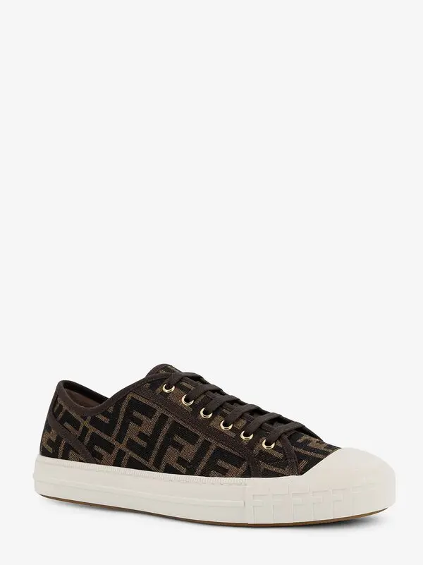 Fendi Ff Jacquard Fabric Lace-up Sneakers - Multicolor
