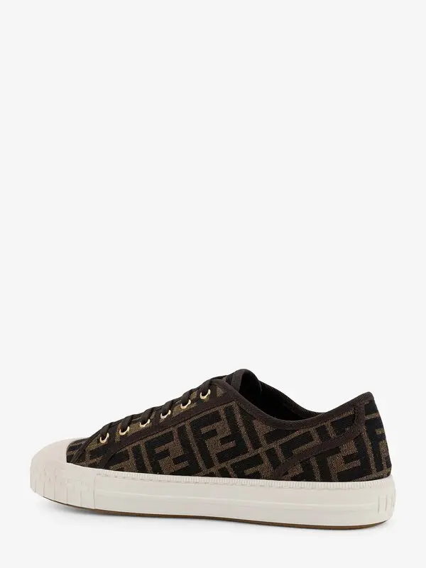 Fendi Ff Jacquard Fabric Lace-up Sneakers - Multicolor