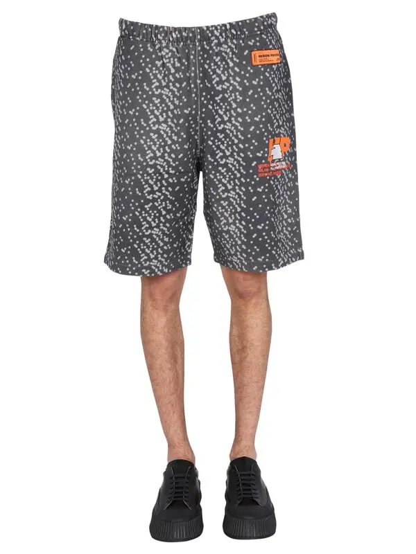 Heron Preston Bermuda Shorts With Rubber Logo - Black