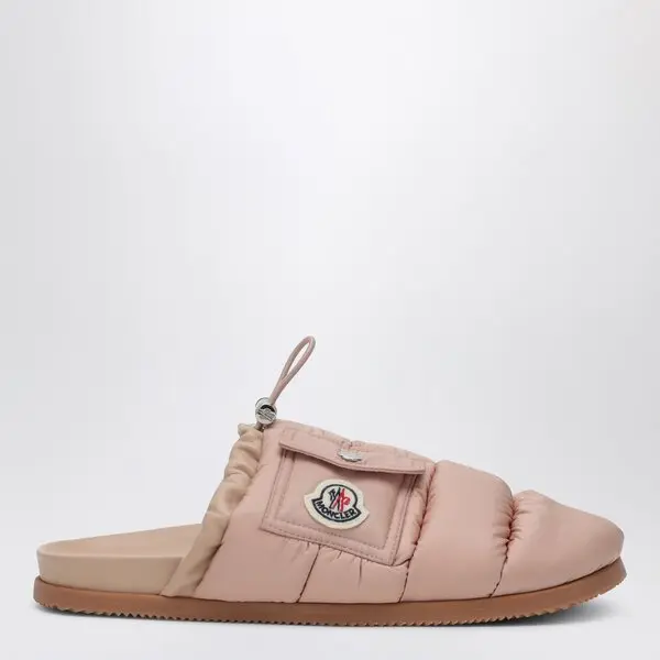 Moncler Quilted Nylon Mule With Flap Pocket - Pink