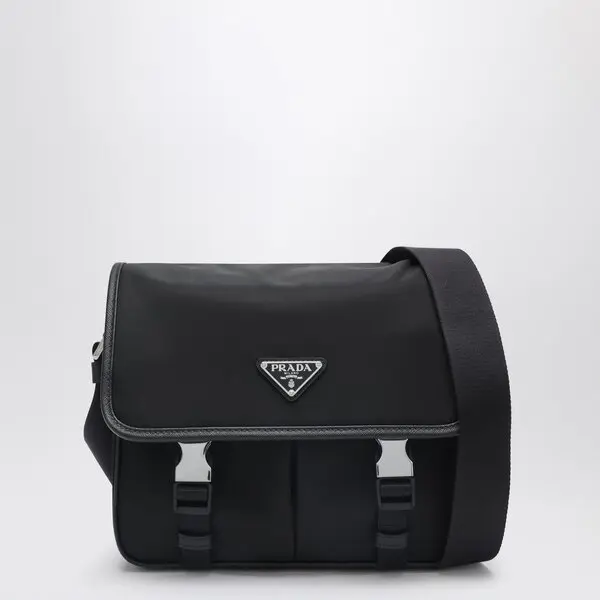 Prada Re-nylon And Saffiano Leather Shoulder Bag - Black