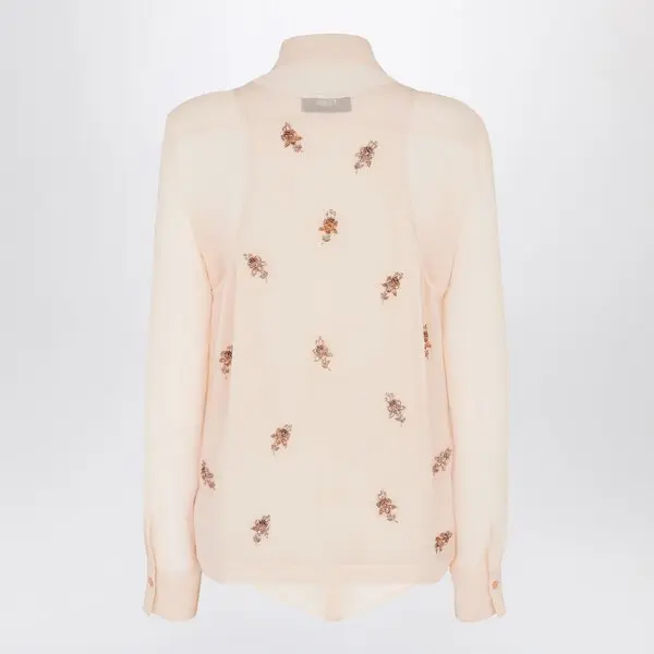 Fendi Embroidered Georgette Shirt - Pink