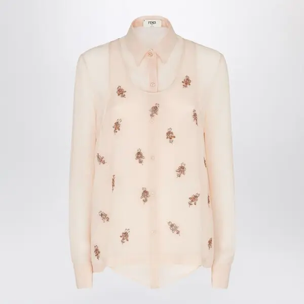 Fendi Embroidered Georgette Shirt