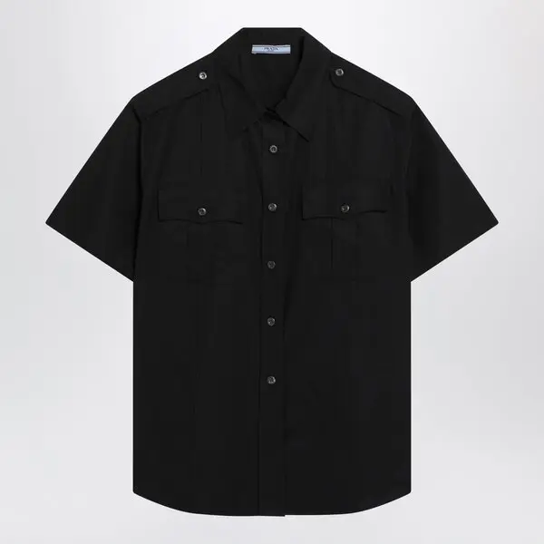 Prada Short Sleeve Cotton Poplin Shirt