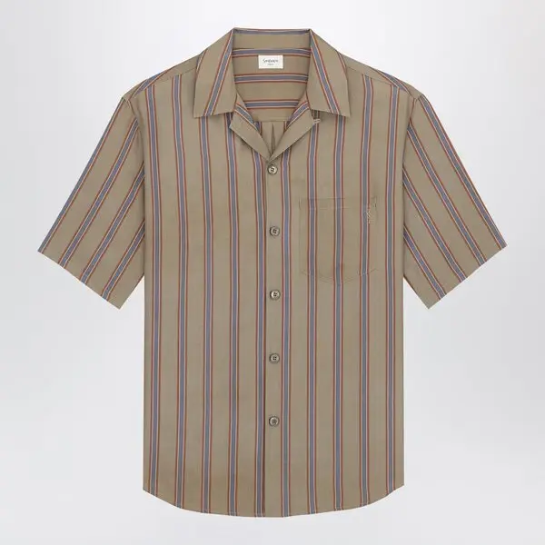 Saint Laurent Boxy Short-sleeve Button-up Cupro Shirt