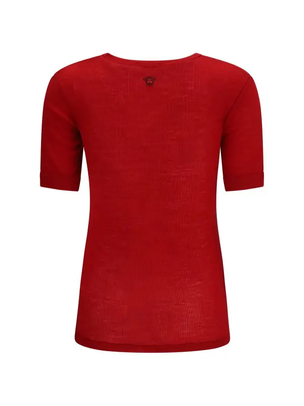 Versace Ribbed Knit T-shirt - Red