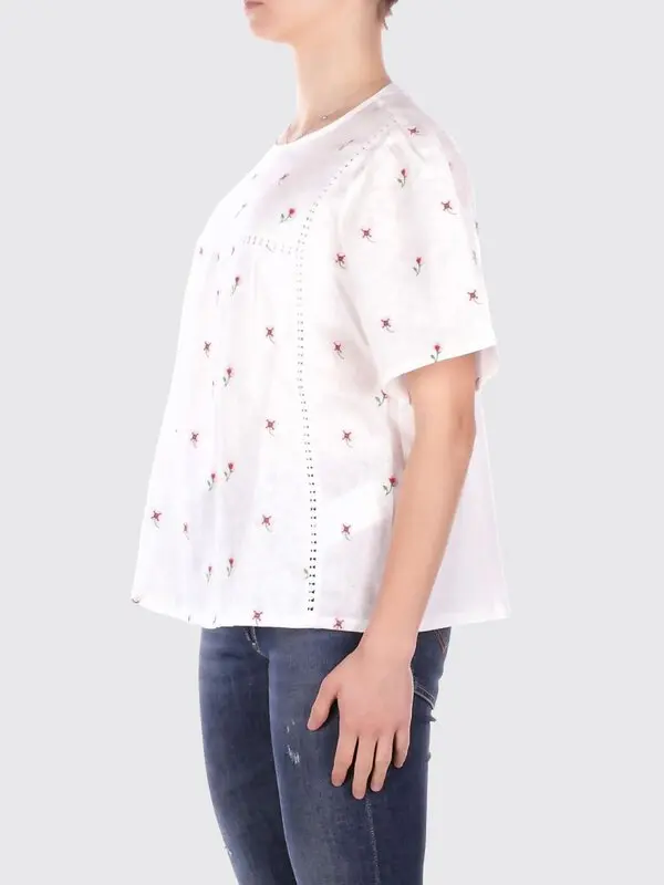 Max Mara Embroidered Floral Top - White