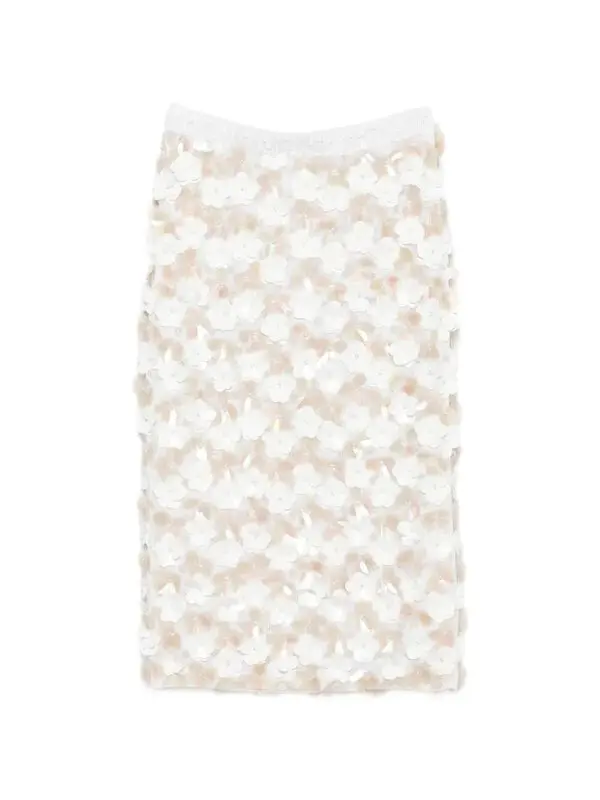 P.a.r.o.s.h Embellished Nylon Midi Skirt - Multicolor