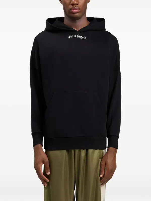 Palm Angels Logo Cotton Hoodie - Multicolor