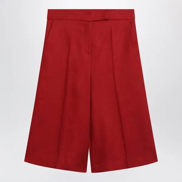 Max Mara Linen Bermuda Shorts - Red
