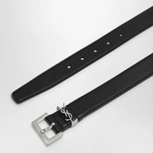 Saint Laurent Cassandre Smooth Leather Belt