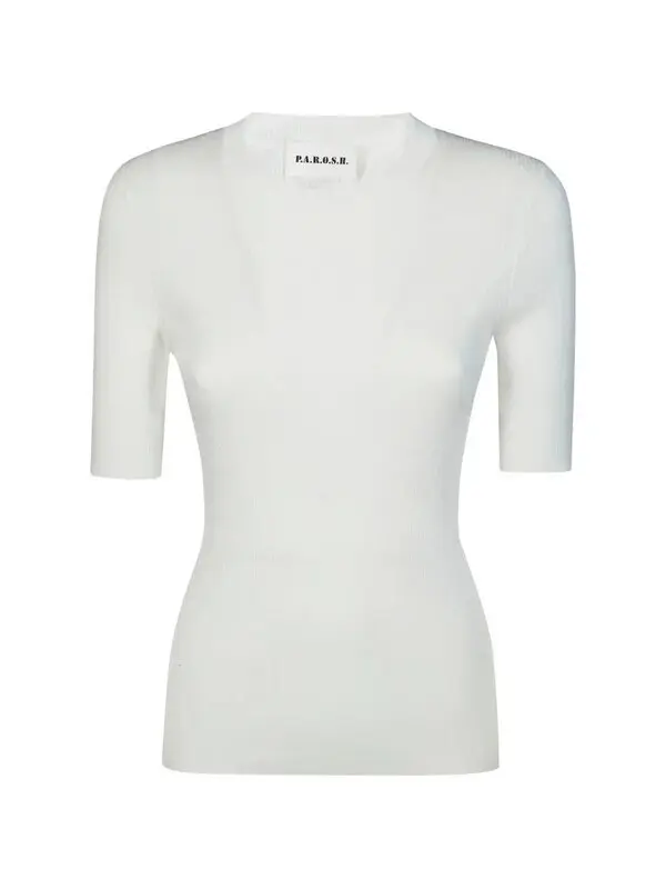 P.a.r.o.s.h Ribbed Short Sleeve Sweater