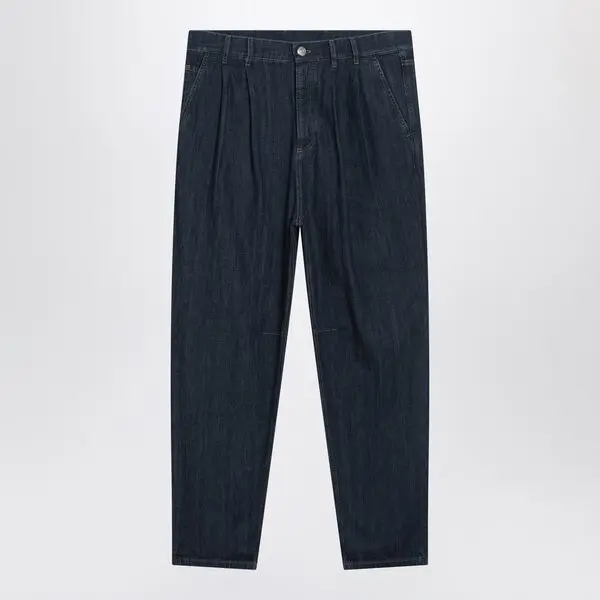 Brunello Cucinelli Pleated Slim-fit Denim Jeans - Blue