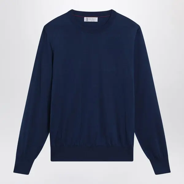 Brunello Cucinelli Cotton Crew Neck Sweater - Blue