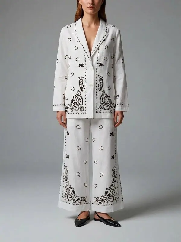 P.a.r.o.s.h Embroidered Linen Jacket