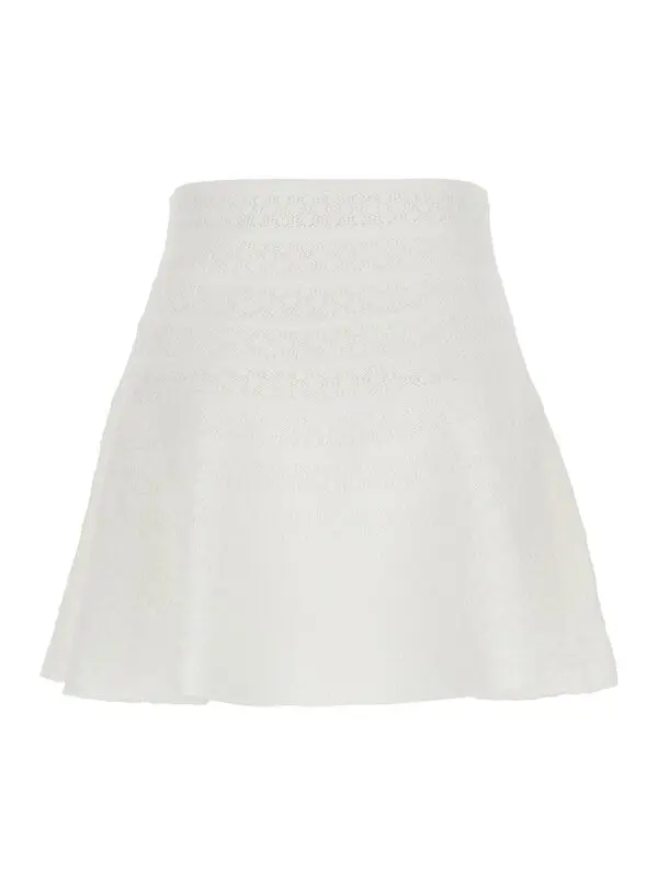 SELF-PORTRAIT Pointelle Knit Mini Skirt - Multicolor