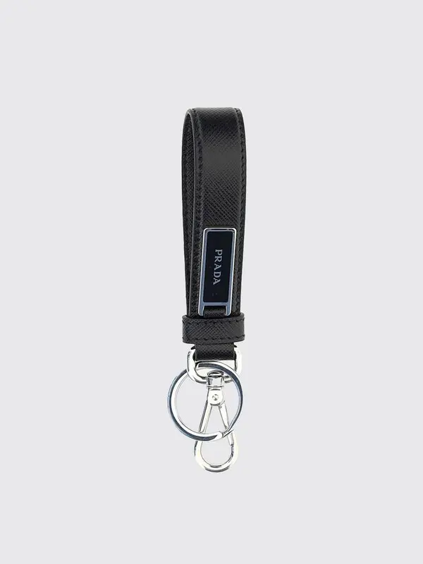Prada Stainless Steel Keyring - Black