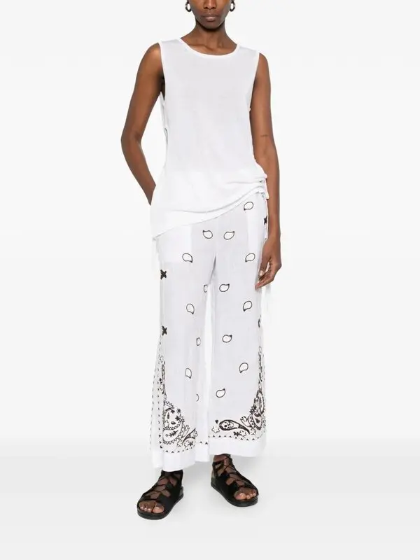P.a.r.o.s.h Embroidered Linen Trousers - Multicolor