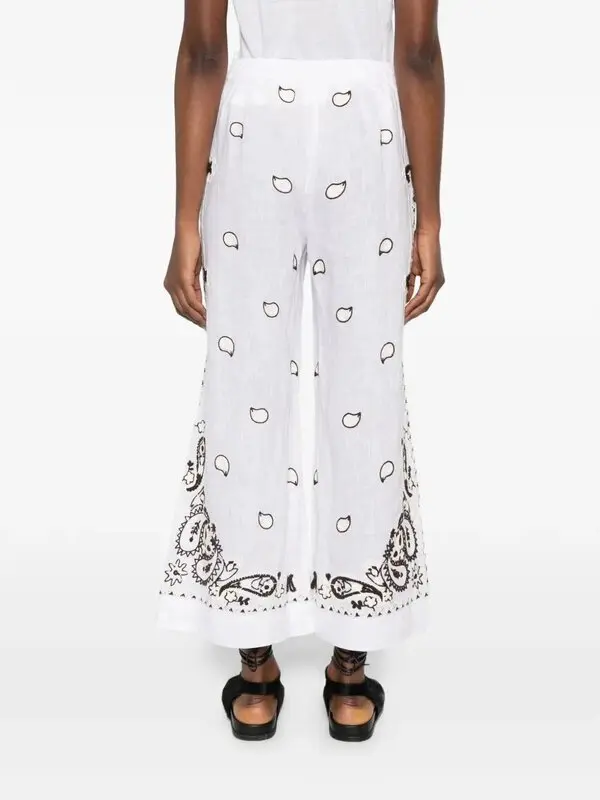 P.a.r.o.s.h Embroidered Linen Trousers - Multicolor