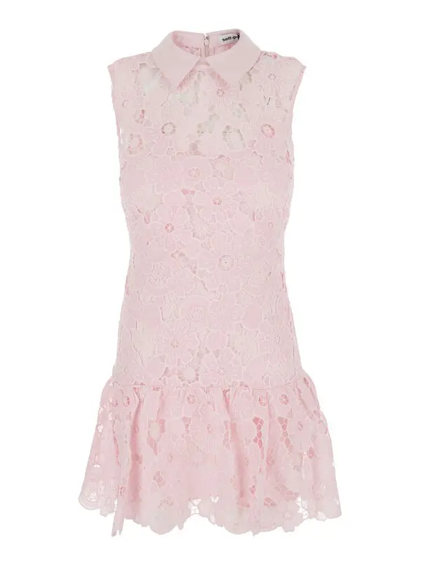 SELF-PORTRAIT Lace Mini Dress With Collar