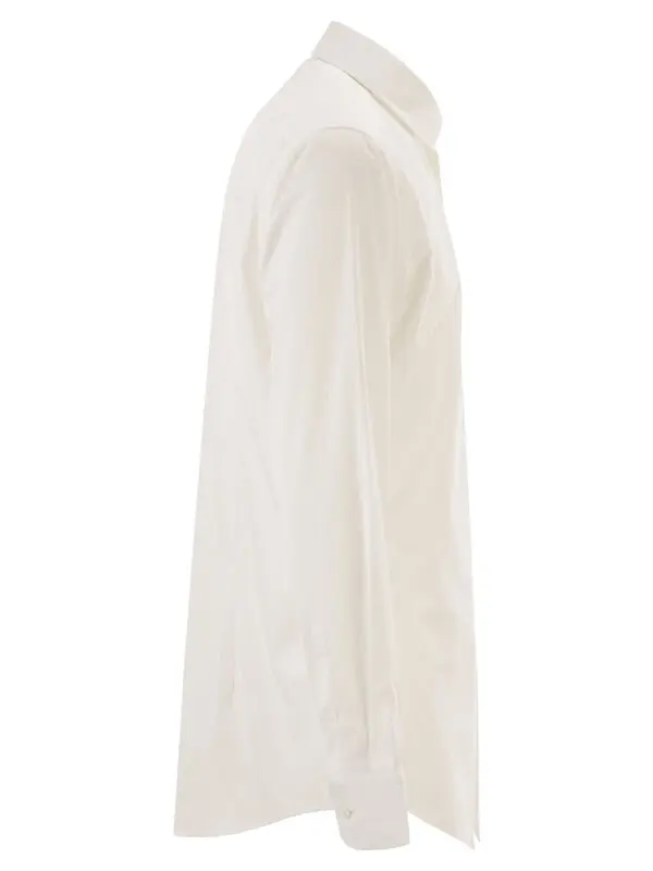BOSS Slim Fit Shirt In Stretch Cotton Poplin - White