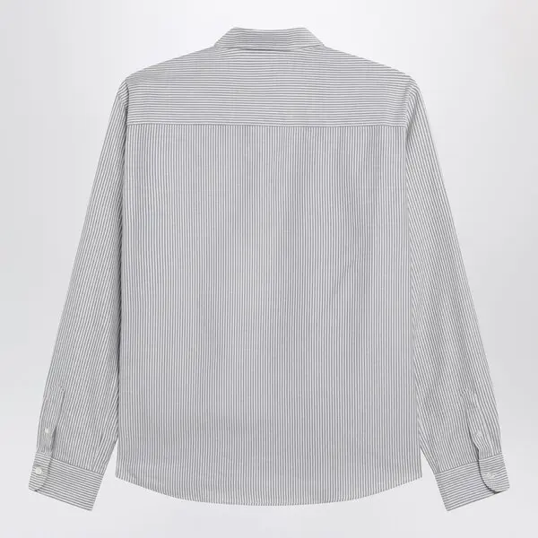AMI Paris De Coeur Striped White Shirt - Black