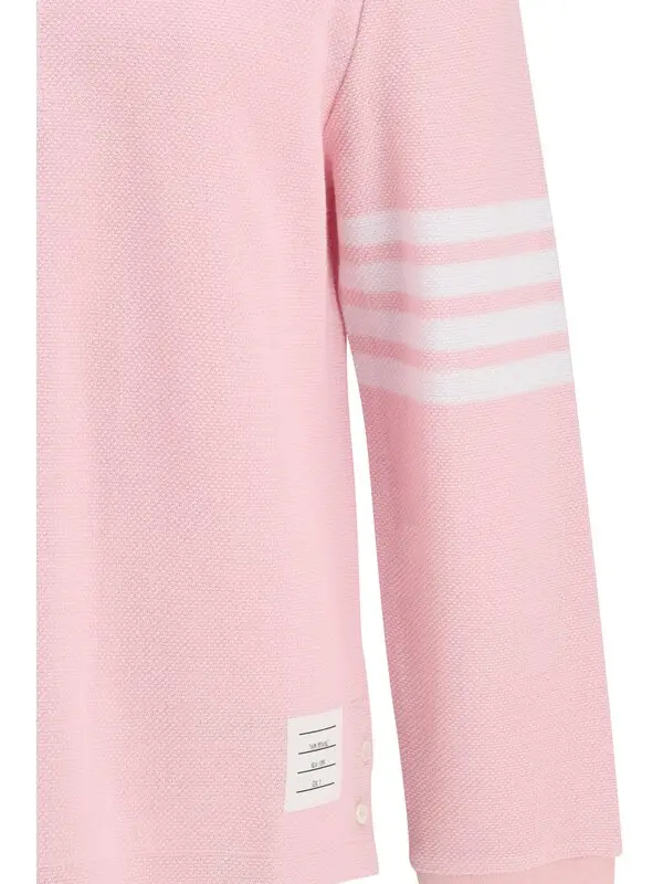 Thom Browne Piqué Long-sleeve Polo - Pink