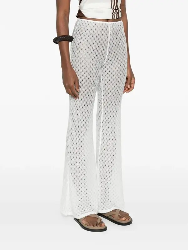 Missoni White Viscose Patterned Pants - Multicolor