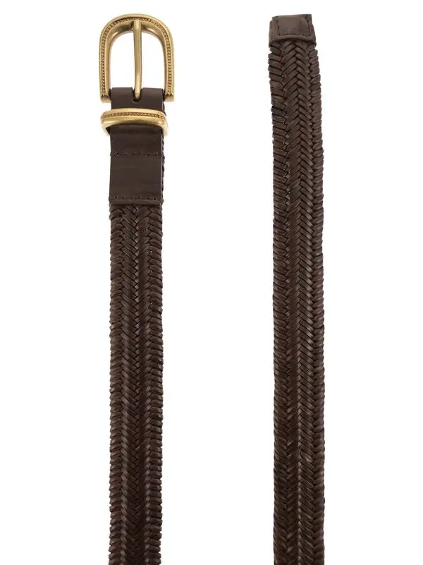 Brunello Cucinelli Braided Stretch Leather Belt