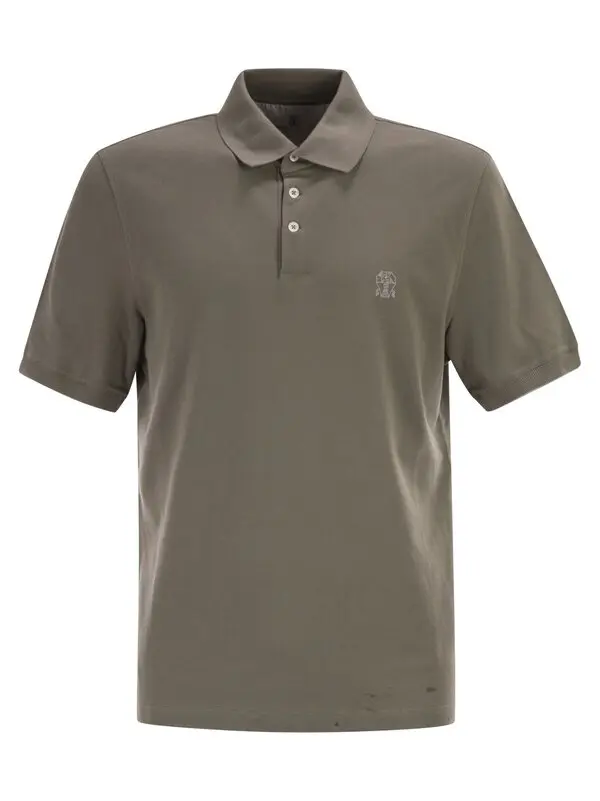 Brunello Cucinelli Cotton Polo Shirt With Printed Logo