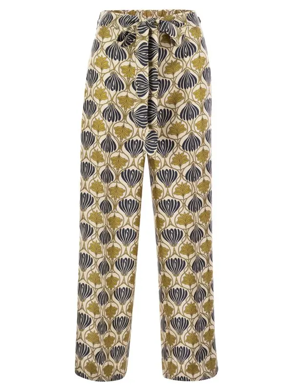 Max Mara Printed Silk Fluid Trousers - Multicolor
