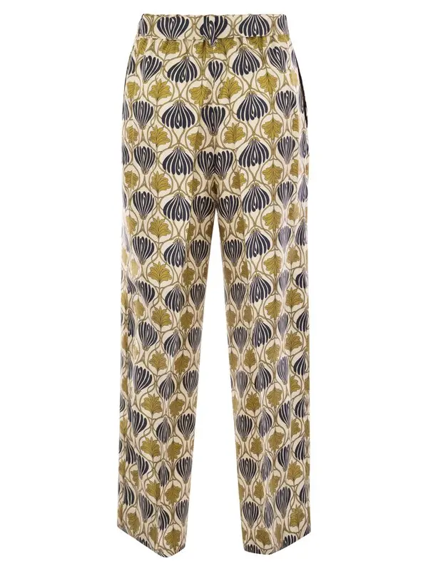 Max Mara Printed Silk Fluid Trousers - Multicolor