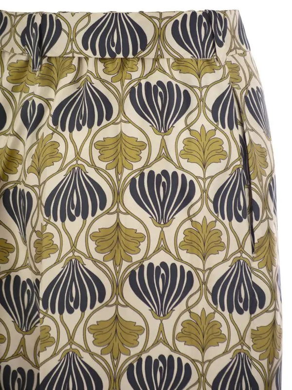 Max Mara Printed Silk Fluid Trousers - Multicolor
