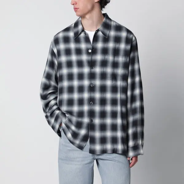 Our Legacy Every Shirt Reno Cowboy Relaxed-fit Checked Viscose Shirt - Black