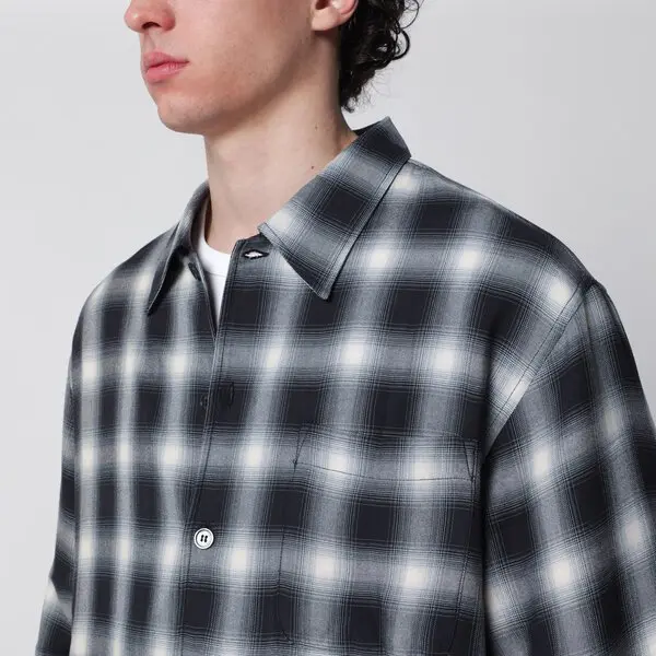 Our Legacy Every Shirt Reno Cowboy Relaxed-fit Checked Viscose Shirt - Black