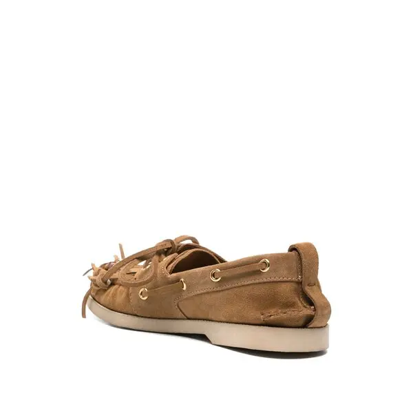 GOLDEN GOOSE Suede Loafers With Tassel And Bead Embellishment - Brown