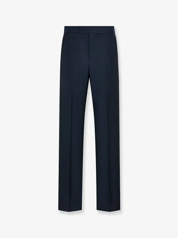 Dior Wool And Mohair Trousers With Satin Details - Multicolor