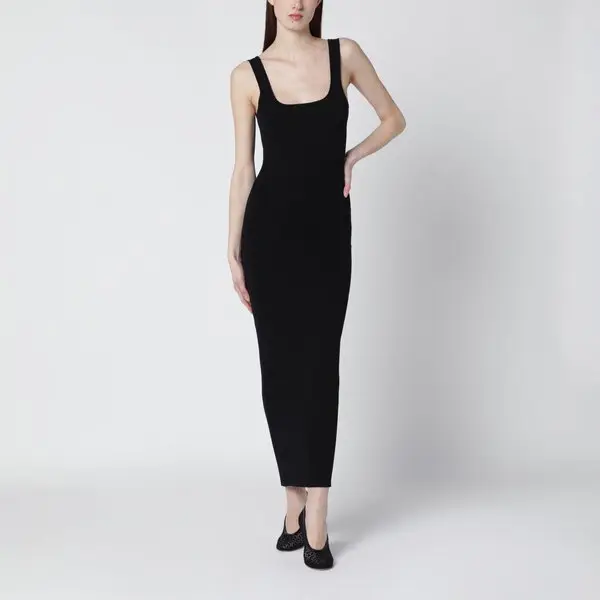 ENTIRE STUDIOS Viscose Jersey Fitted Dress - Black