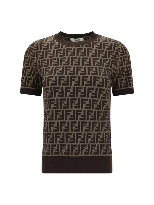 Fendi Ff Pattern Jacquard T-shirt