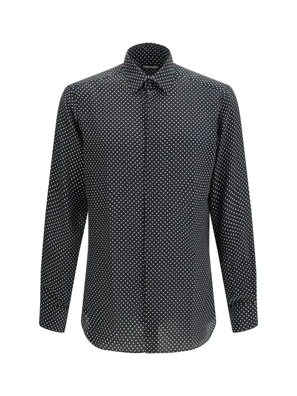 TOM FORD Crepe De Dhine Polka Dot Shirt - Black