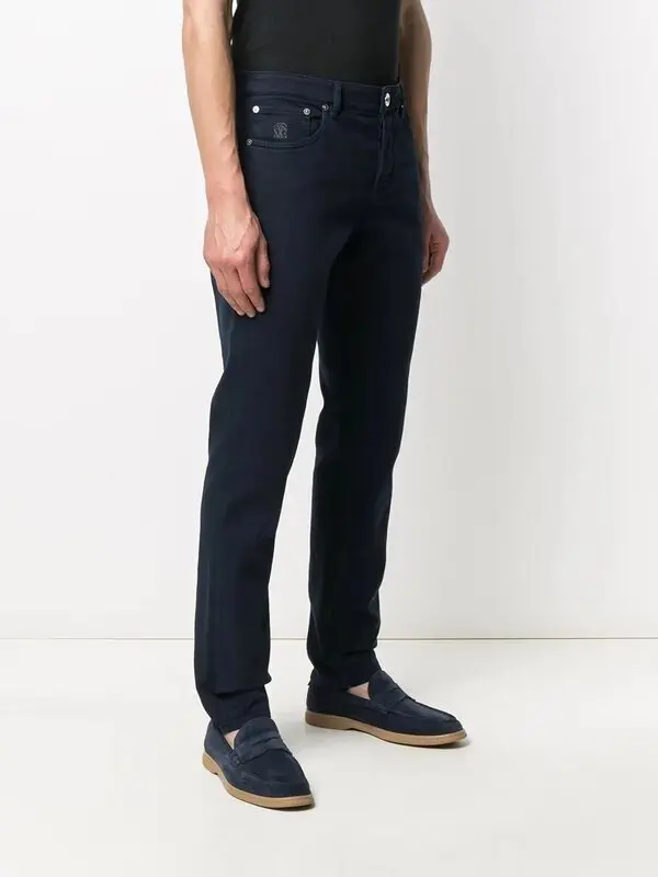 Brunello Cucinelli Straight Leg Stretch-cotton Denim Jeans - Multicolor