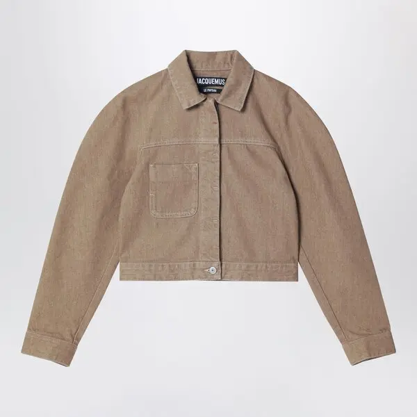 Jacquemus Beige Cotton Denim Cargo Jacket - Cream