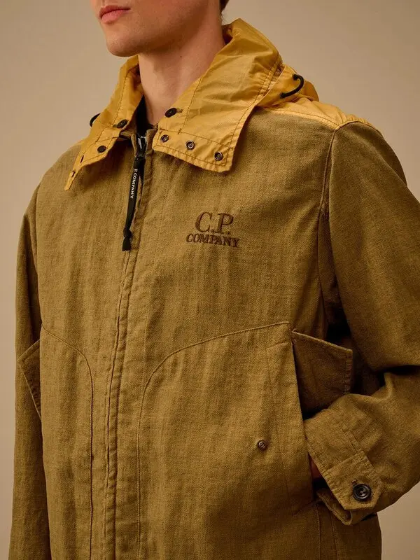 C.P. COMPANY Garment Dyed Hooded Jacket