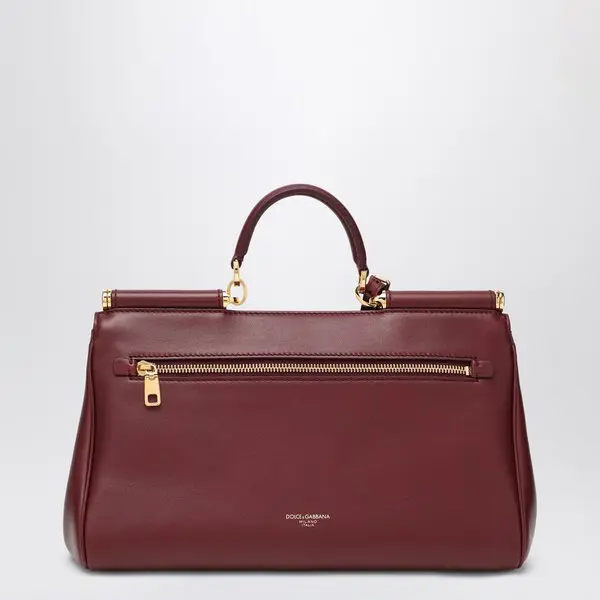 Dolce & Gabbana My Sicily Handbag In Burgundy Leather